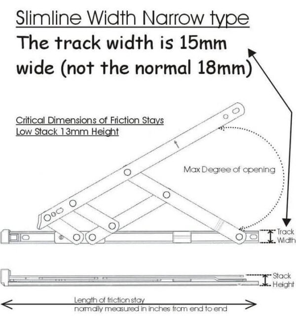 SECURISTYLE Defender Slimline Friction Hinge Top Hung 13mm/track width ...